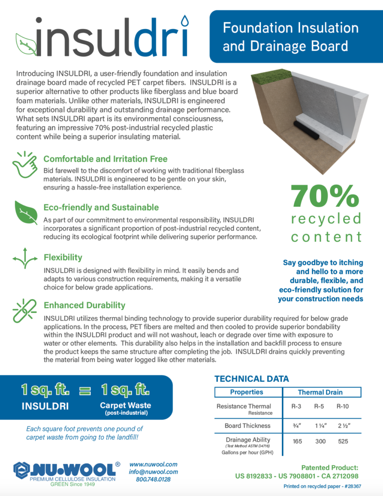 InsulDri Foundation Insulation and Drainage Board